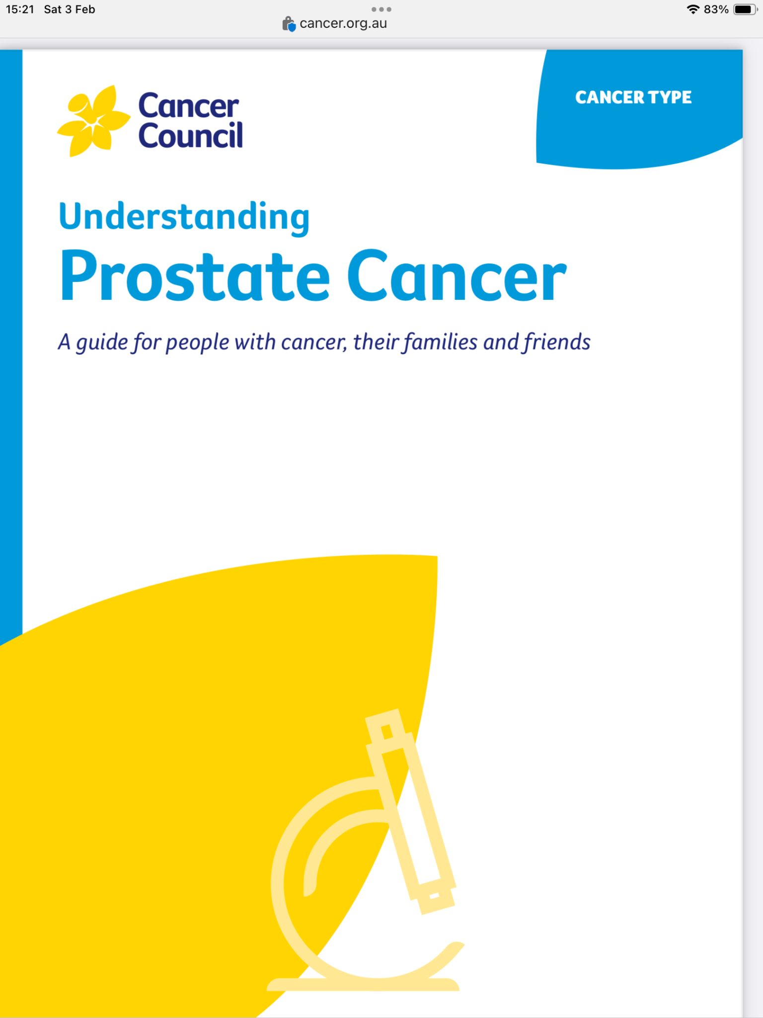 Information material – Lions Prostate Cancer Research & Treatment Project